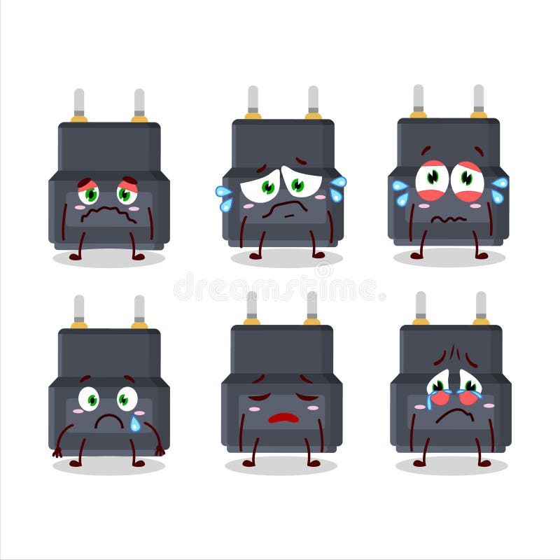 Adapter Connector Cartoon Character with Cute Emoticon Bring Money ...