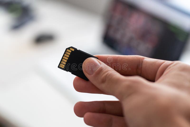 Adapter, Micro Sd Card Chip Stock Photo - Image of holding, connector ...