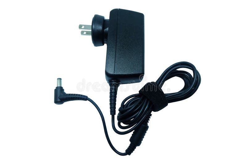 Adapter Power Cord Charger of Laptop Computer on White Floor Stock ...