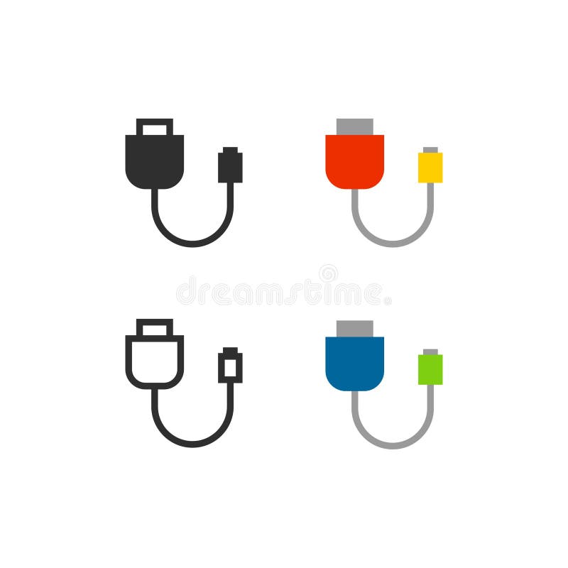 Adapter set icons stock vector. Illustration of equipment - 144050455