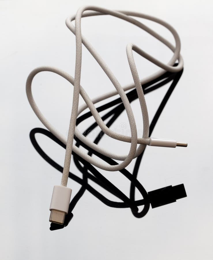 Adapter Wire with Reflection on Black Stock Image - Image of plug ...