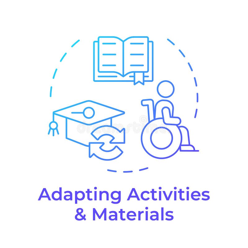 Adapting Activities and Materials Blue Gradient Concept Icon. Stock ...
