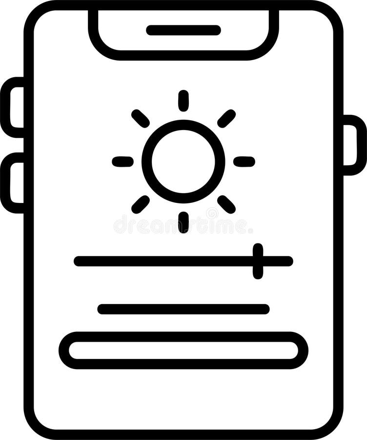 Adaptive Brightness Outline Vector Icon Stock Vector - Illustration of ...