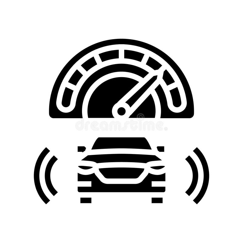 Adaptive Cruise Control Glyph Icon Vector Illustration Stock Vector ...