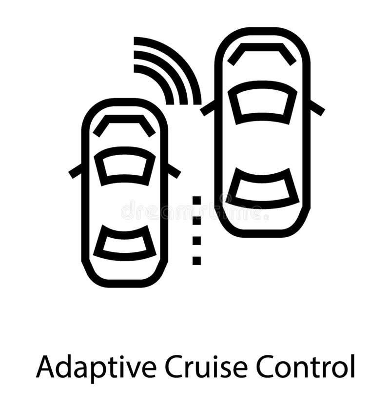 Adaptive Cruise Control Warning Dashboard Light-icon. Car Image ...