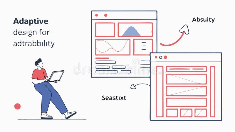 Adaptive Design Interface Example, Responsive Layout and UI Element Vector Design Generative AI ...