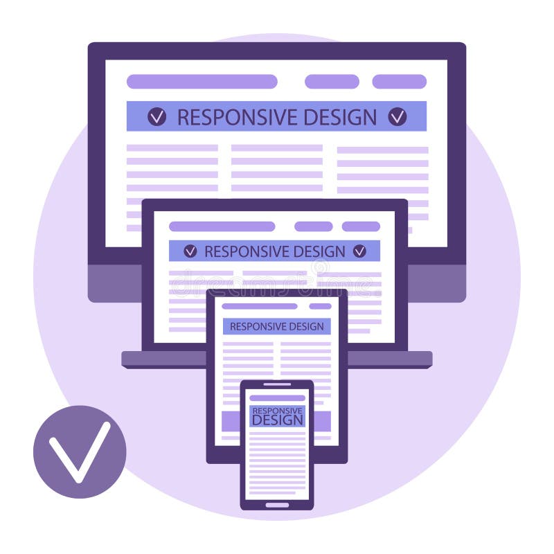 Responsive Web Site Design Flat Concept in Electronic Devices: Computer ...
