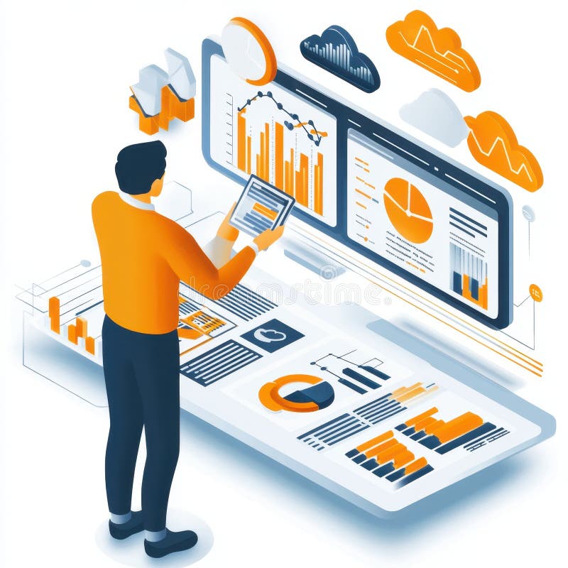 Adaptive Fraud Risk Scoring: Businessman Analyzing Data on Computer ...