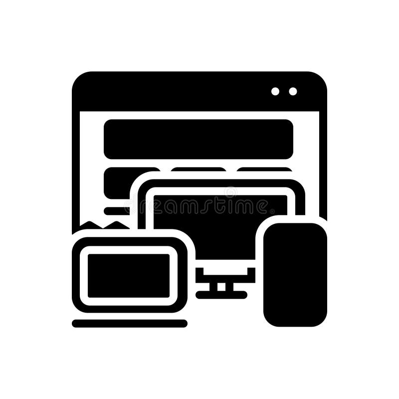 Black Solid Icon for Adaptive, Design and Responsive Stock Vector ...