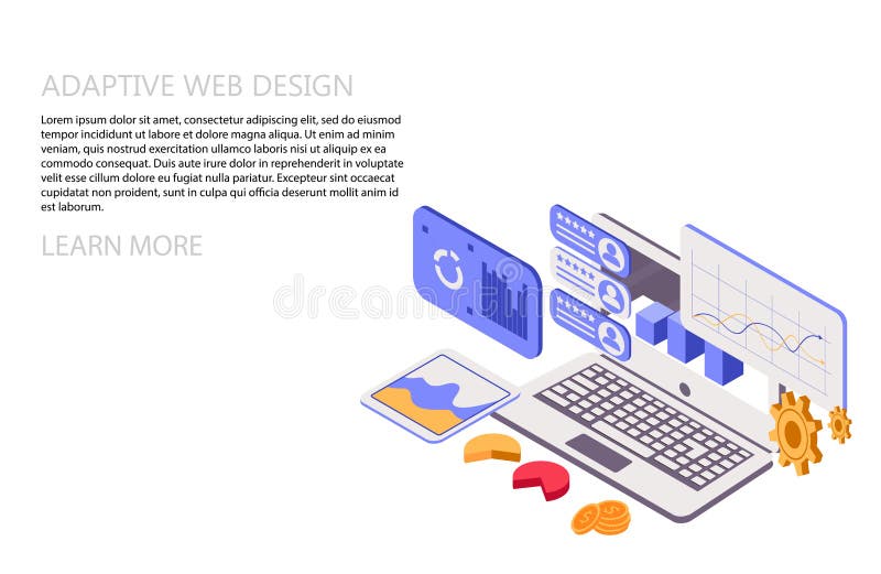 Adaptive Interface Design. Developers Use Software on Multiple Devices Stock Vector ...