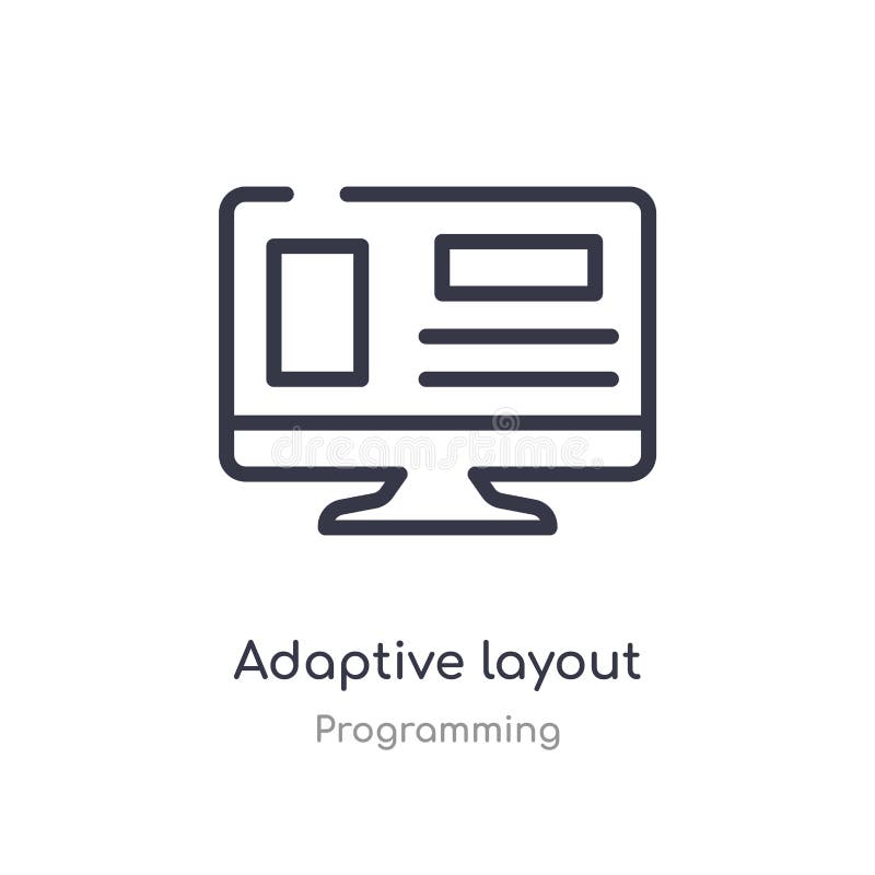 Adaptive Layout Outline Icon. Isolated Line Vector Illustration From ... Adaptive Layout Outline Icon. Isolated Line Vector Illustration From ...