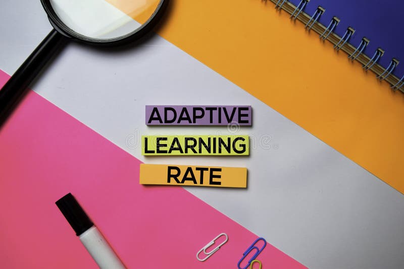 Adaptive Learning Rate Text on Sticky Notes with Color Office Desk ...