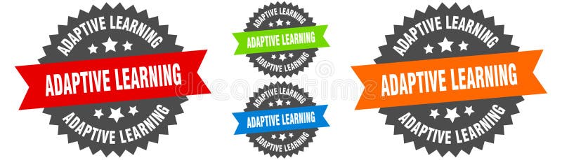 Adaptive Learning Sign. Round Ribbon Label Set. Seal Stock Vector ...