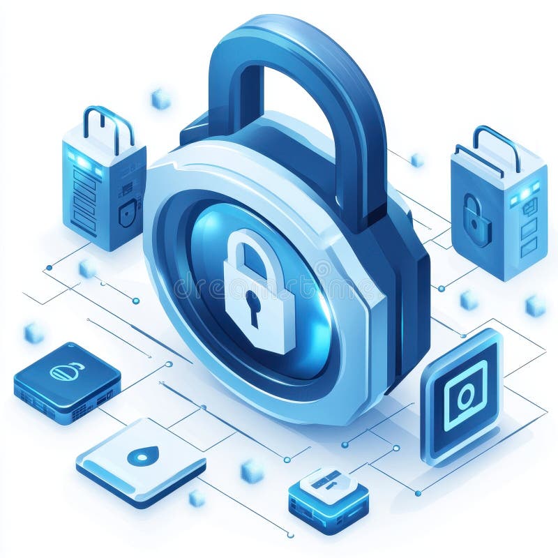 Adaptive Real-Time Security: a Lock Surrounded by High-Tech Icons ...