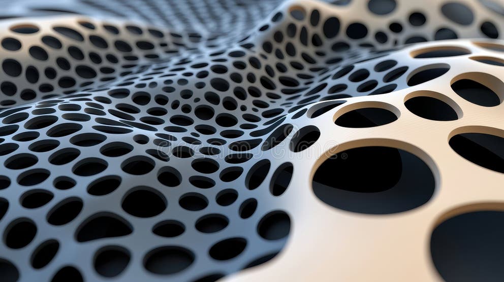 Adaptive Smart Material with Unique Perforated Design and Texture Stock ...