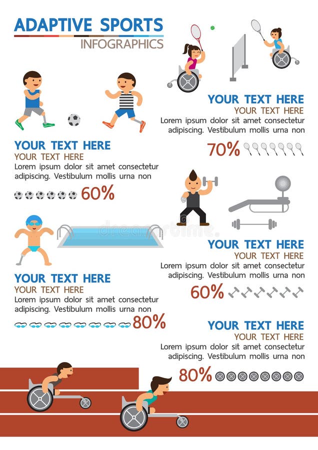 Adaptive sport infographic stock vector. Illustration of info - 57066222