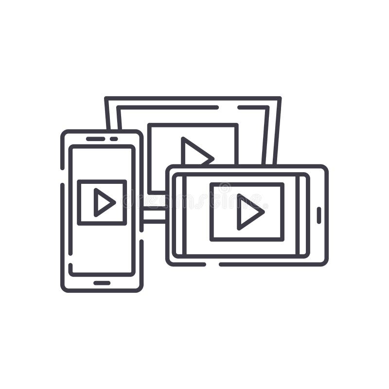 Adaptive Video Design Line Icon Concept. Adaptive Video Design Vector ... Adaptive Video Design Line Icon Concept. Adaptive Video Design Vector ...