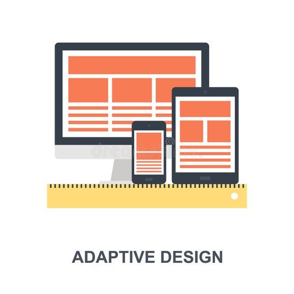 Adaptive Web Design Flat Icon Design Concept Stock Vector ...