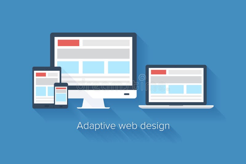 Responsive Web Design Concept Stock Vector - Illustration of homepage ...