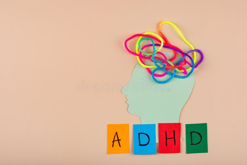 ADCH Concept with Human Mind and Brain Stock Image - Image of adhd ...