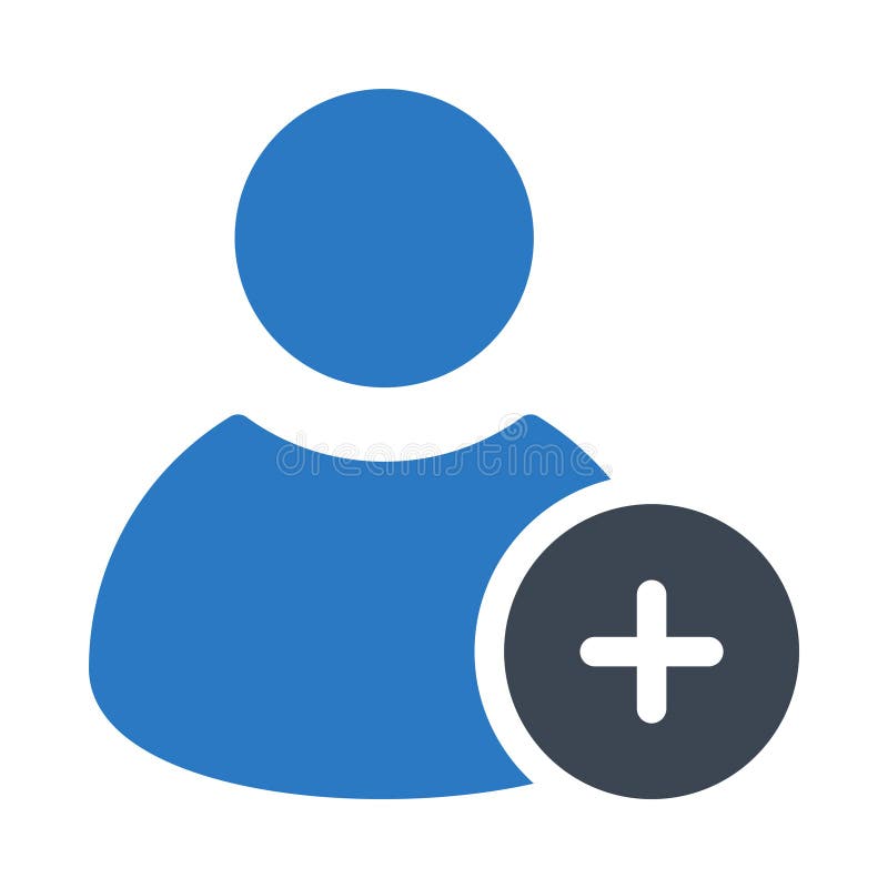 Add Account Glyph Color Flat Vector Icon Stock Vector - Illustration of ...