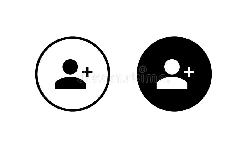 Add Account Icon Vector in Circle Button Stock Vector - Illustration of ...