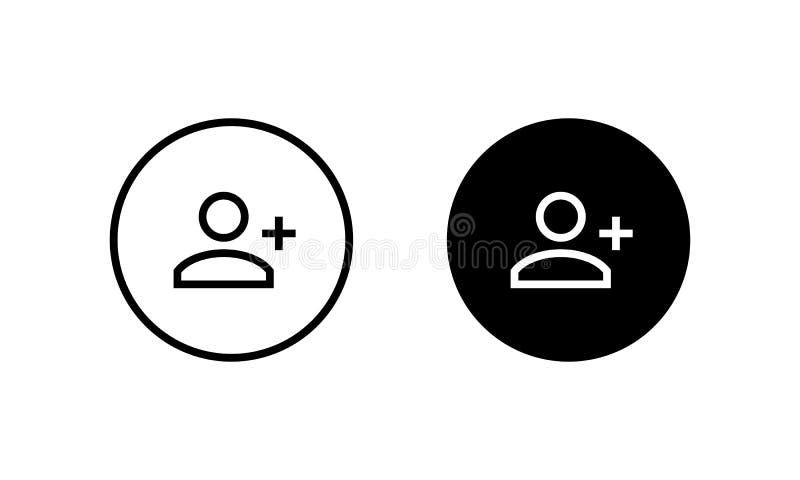 Add Account Icon Vector in Circle Shape Stock Vector - Illustration of ...
