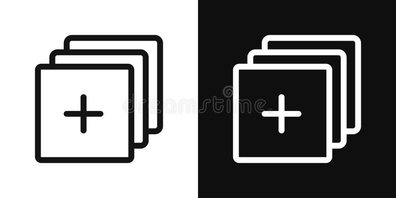 Add Apps Icon Set. Plus Page Vector Symbol Stock Vector - Illustration ...