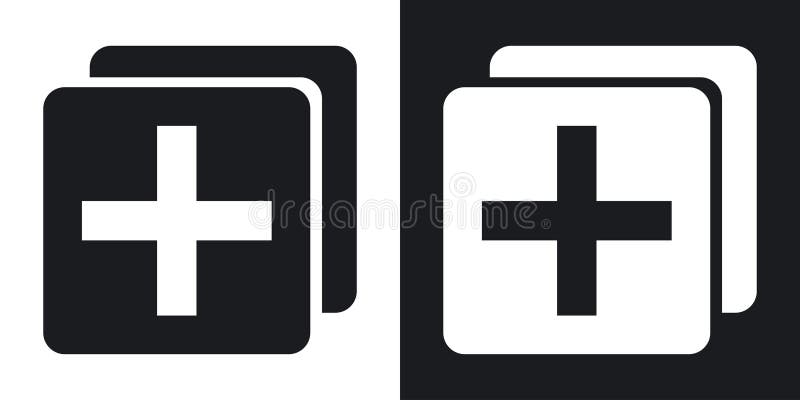 Add Apps Icon Set. Plus Page Vector Symbol Stock Vector - Illustration ...