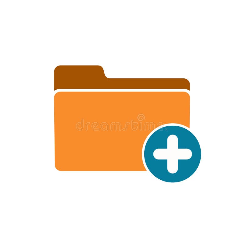 Add Attach Create Folder Make New Plus Icon Stock Vector - Illustration ...