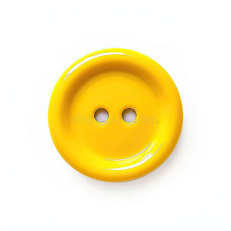 Bright and Bold: Isolated Yellow Button Popping on a Clean White ...