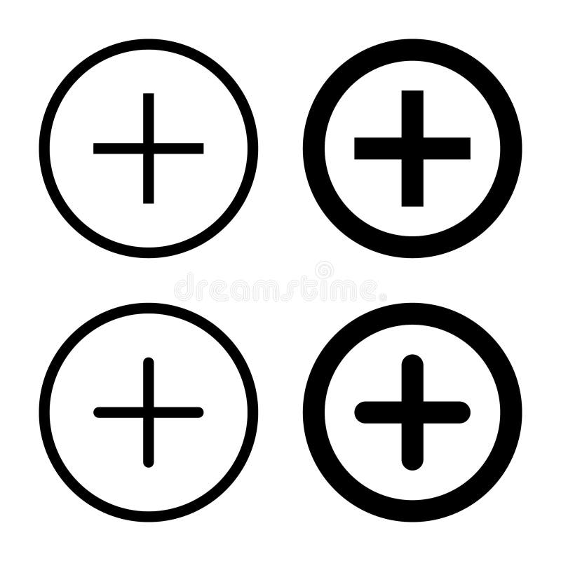 Add Button Icon Set Collection. Social Media Elements Stock Vector ...