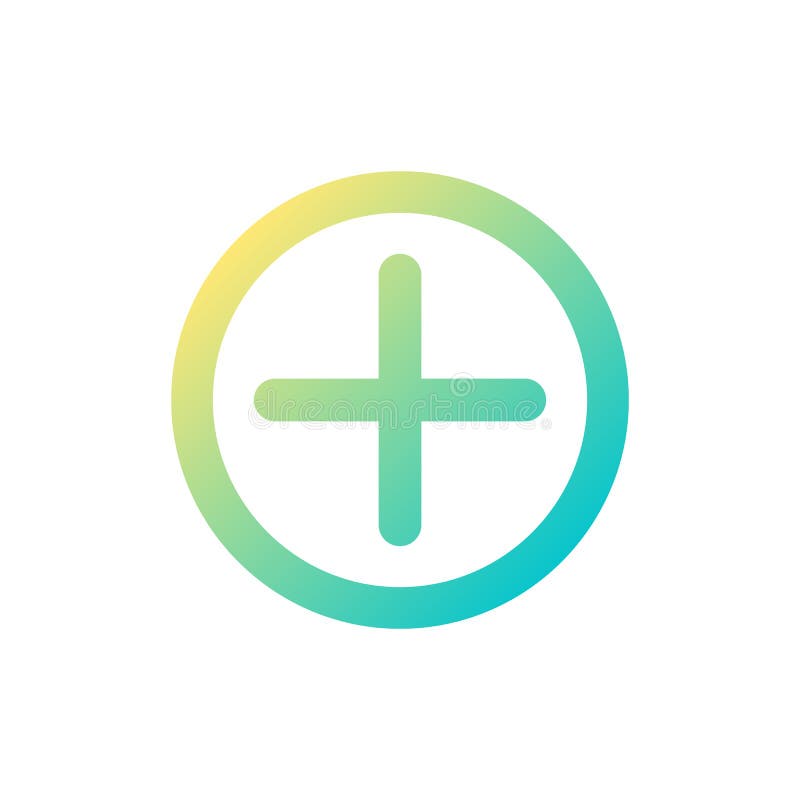 Add Button Pixel Perfect Gradient Linear Ui Icon Stock Vector - Illustration of online, logo ...