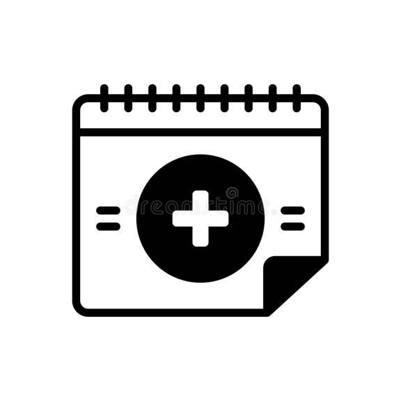 Black Solid Icon for Add Calendar, Agenda and Date Stock Vector ...