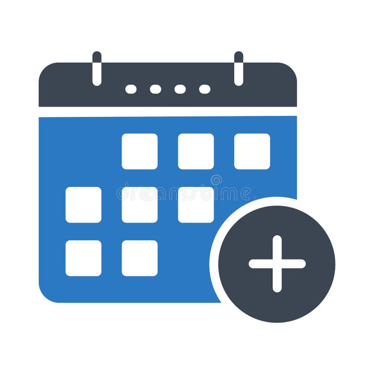 Add Calendar Glyph Color Vector Icon Stock Vector - Illustration of ...