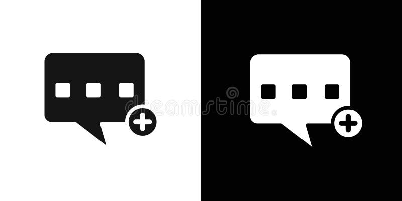Add Chat Icon Flat Vector Set Outline Stock Vector - Illustration of ...