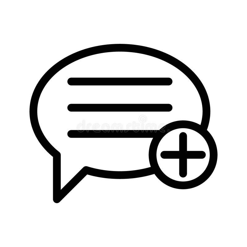 Add Chat Icon Linear Logo Mark in Black and White Stock Illustration ...
