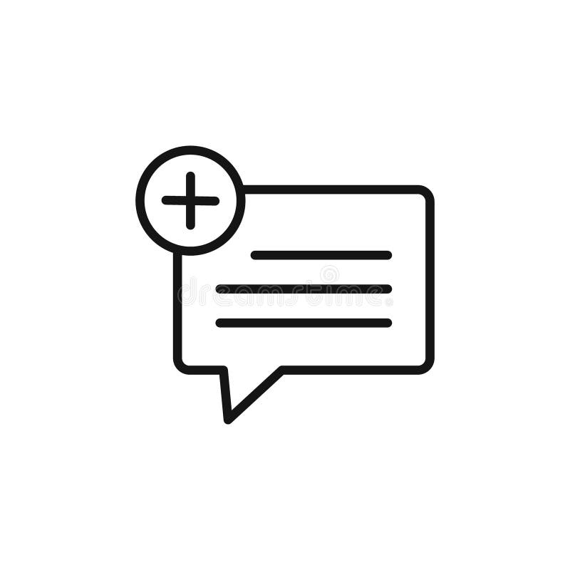 Add Chat Logo Sign Vector Outline Stock Illustration - Illustration of ...