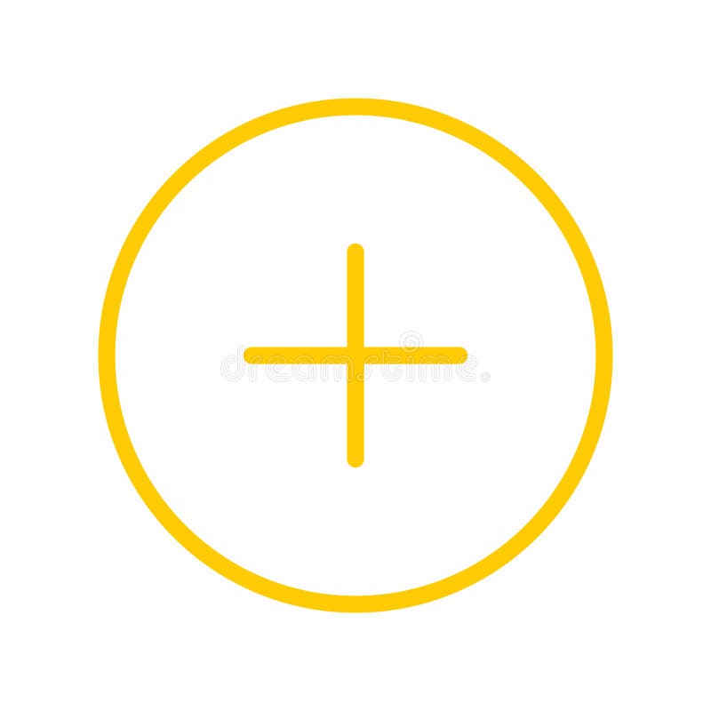 Add Circle Icon Line Isolated on White Background. Black Flat Thin Icon ...