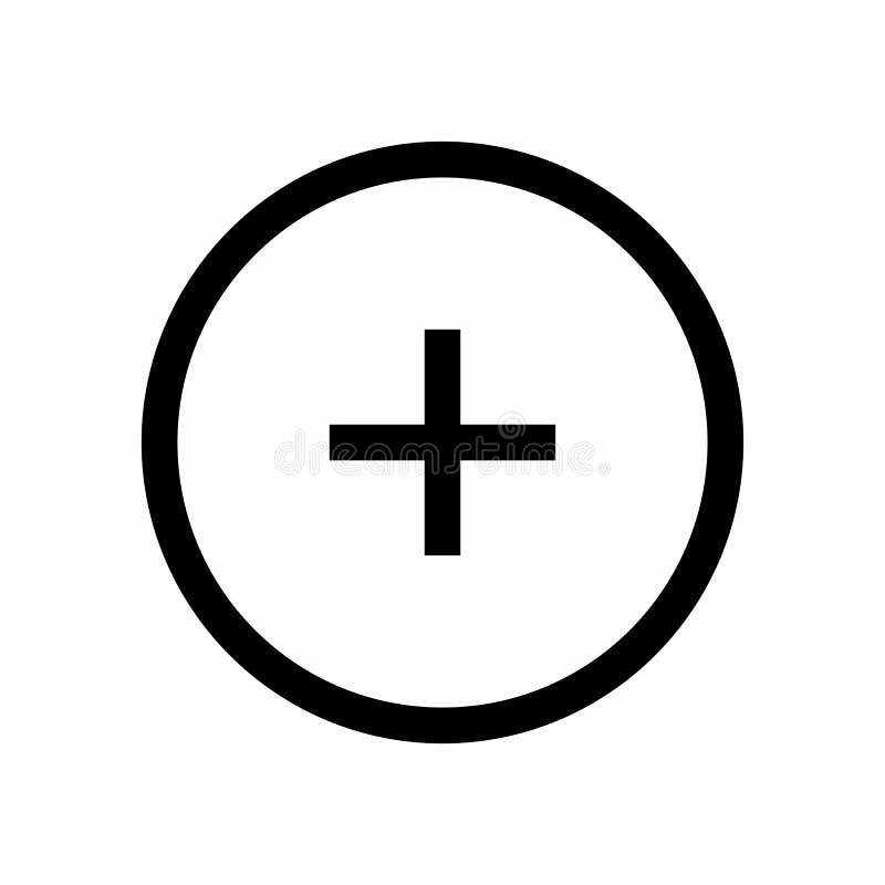 Add Circle Plus Vector Icon Illustration Stock Vector - Illustration of ...
