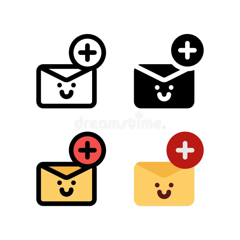 Add and Compose Write Email Character Icon, Logo, and Illustration ...