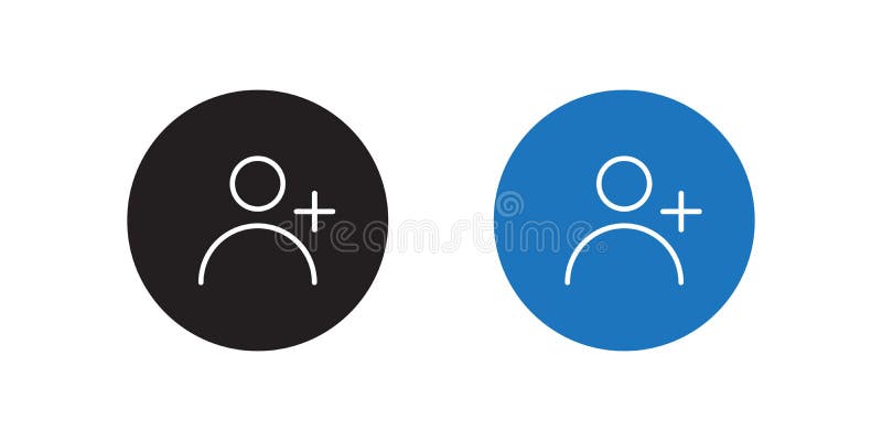 Add Contact Icon Vector in Flat Design Style. Adding User Images Stock ...
