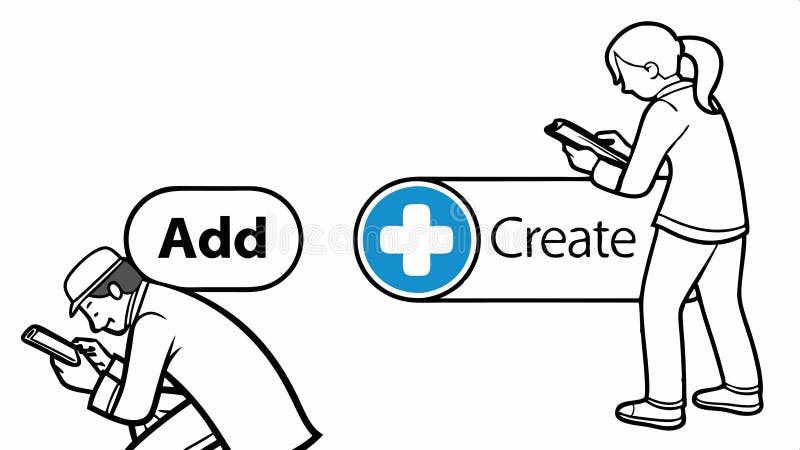 Add And Create Buttons User Interface Elements Vector Design Generative Ai Stock Vector