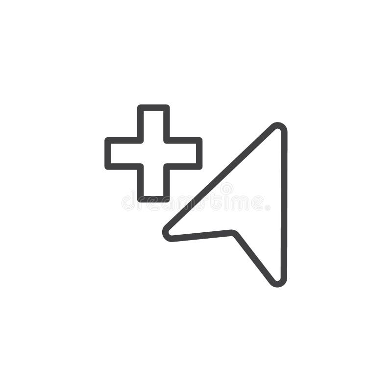 Cursor Outline Icon Symbol Logo Illustration For Mobile Concept And Web Design Stock Vector