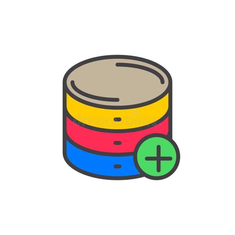 Add Database Filled Outline Icon, Vector Sign Stock Vector ...