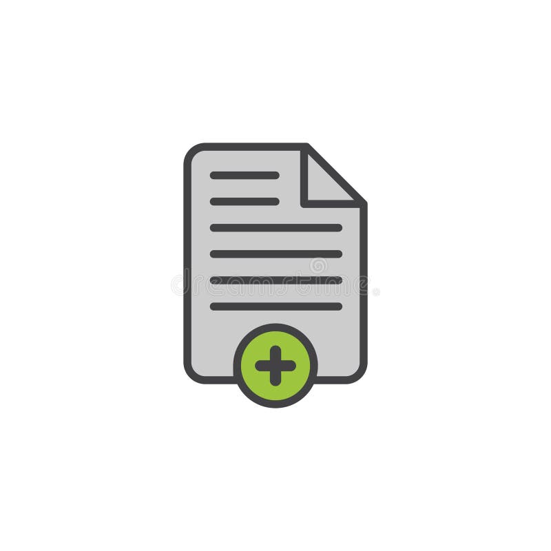 Add Document Icon in Colored Version Stock Vector - Illustration of ...