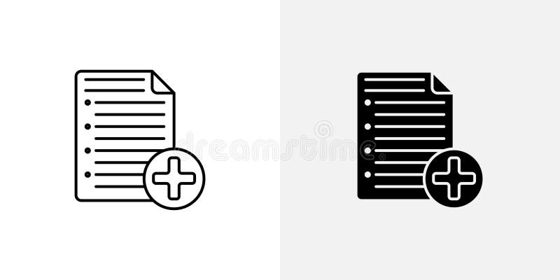 Add Document Vecor Icon Set Stock Vector - Illustration of manual ...