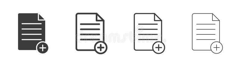 Add Document Vecor Icon Set Stock Vector - Illustration of note ...