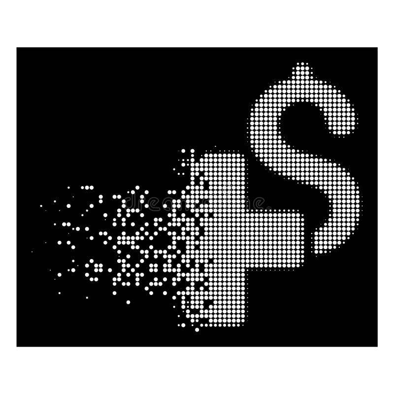 Bright Fractured Pixel Halftone Add Dollar Icon Stock Vector ...