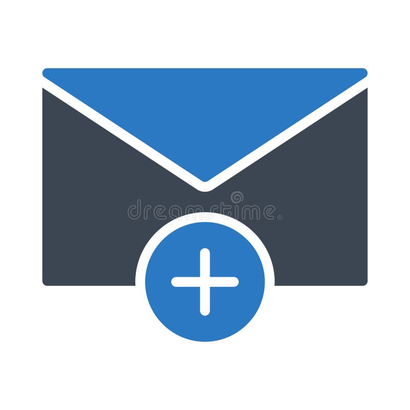Add Email Glyph Color Vector Icon Stock Vector - Illustration of ...